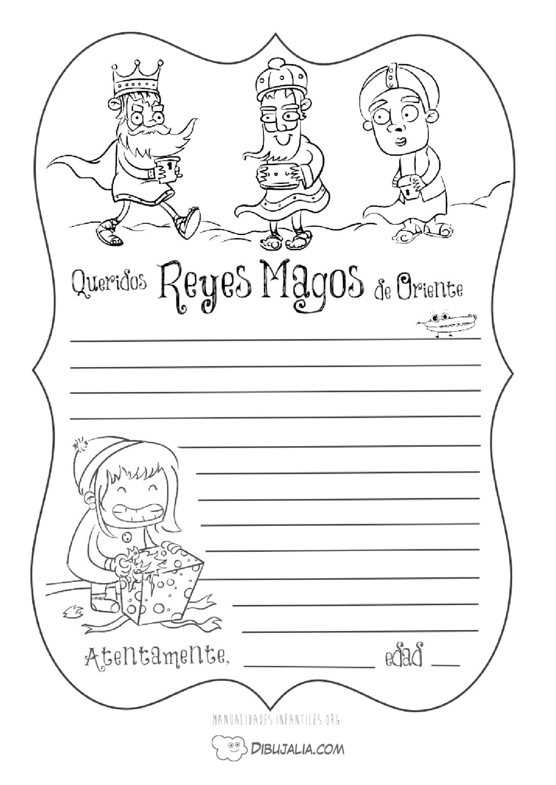 9 Cartas para los Reyes Magos - Dibujalia