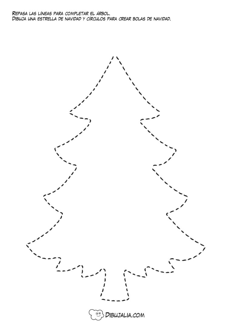Repasa Y Crea Tú árbol De Navidad Dibujalia