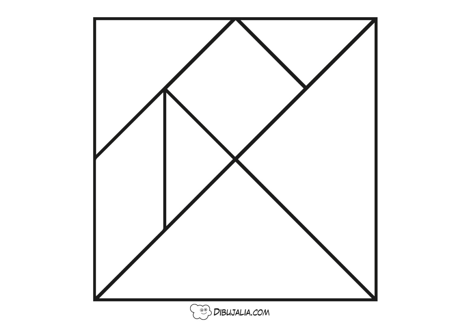 Tangram recortable para jugar - Dibujalia