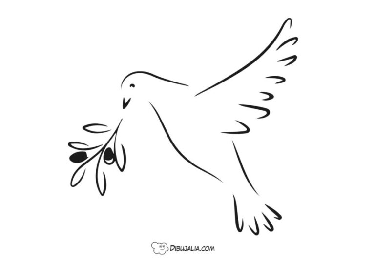 Colorear palomas del Día de la Paz - Dibujalia