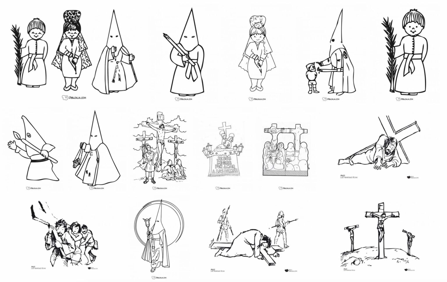 Recopilación de Dibujos para Colorear de Semana Santa - Dibujalia