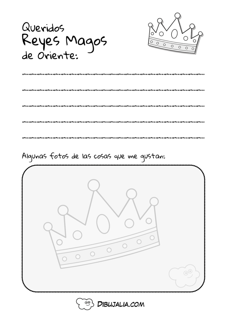 Carta para Reyes Magos estilo Corona - Dibujalia