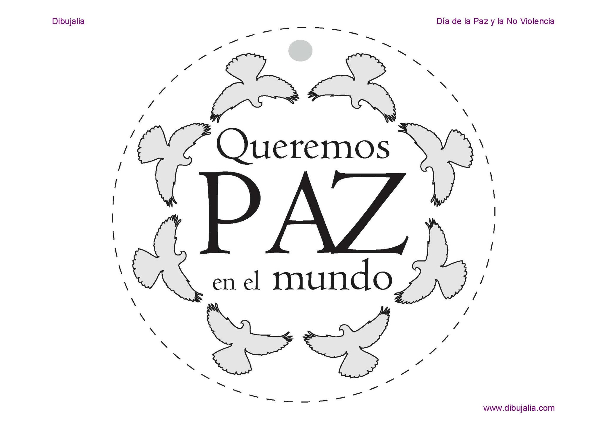 Medallas de Palomas para el Día de la Paz - Dibujalia