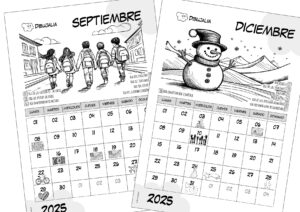 Calendario 2025 para Profes - Dibujalia